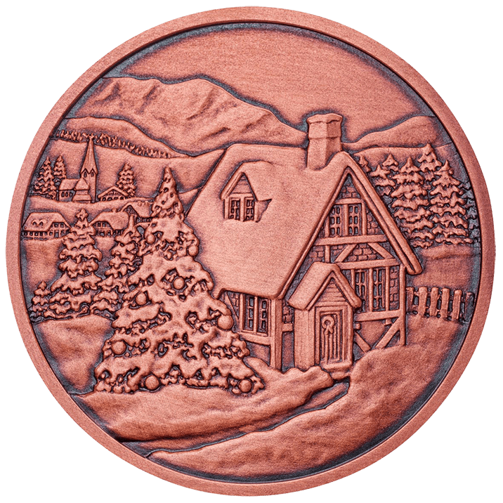 Retro - Copper Santa Claus Medal 2014 Diameter 40mm - blister packed