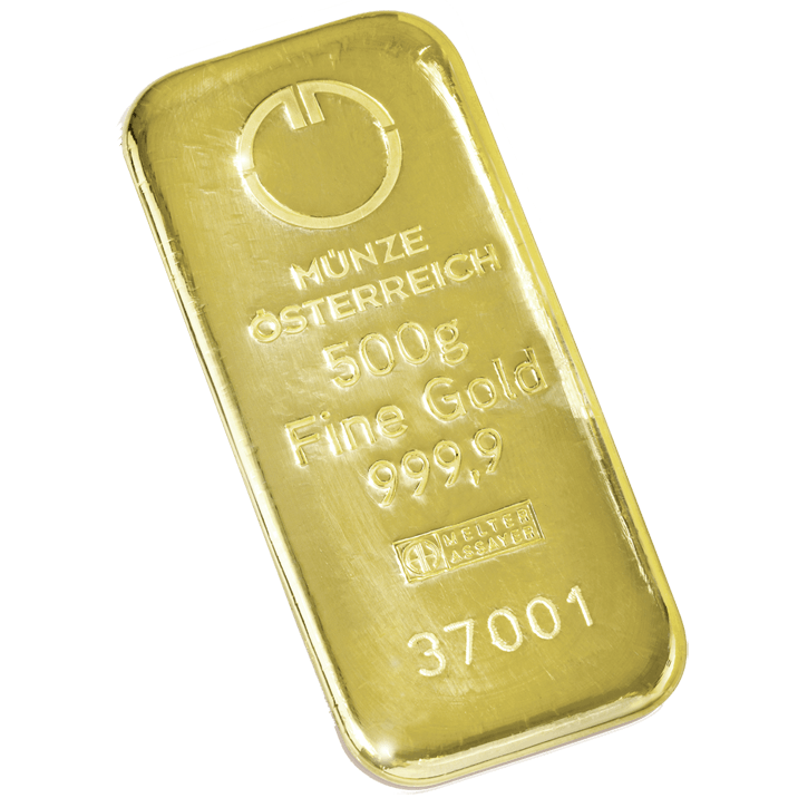 500 Gramm Goldbarren Münze Österreich Gussbarren